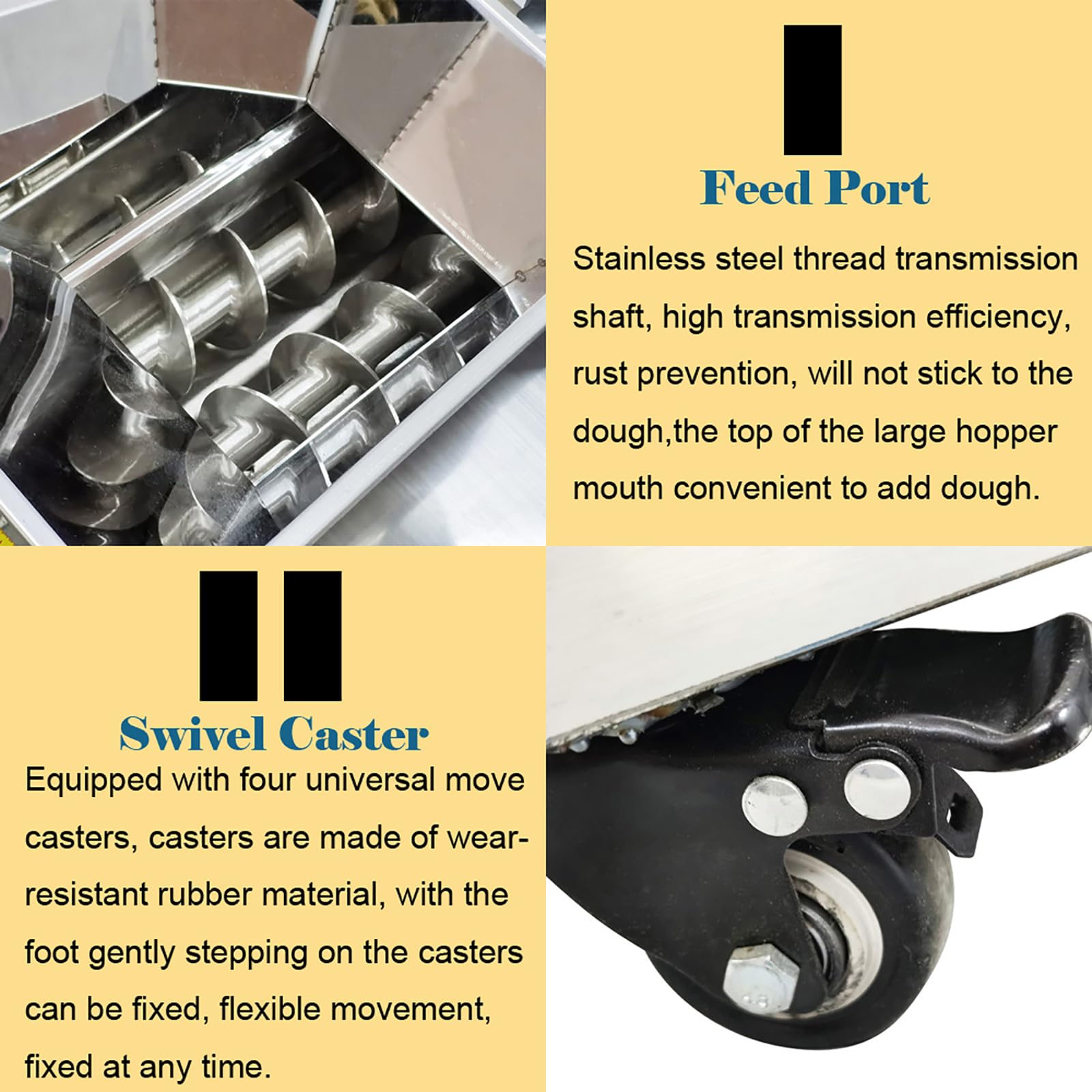 INTBUYING Electric Dough Divider Cutter Machine 1g-300g Small Dough Dividing Dough Lump Spacer Dough Quantitative Partition Machine Stainless Steel Dough Ball Maker Adjustable Speed with 14 Dies 110V