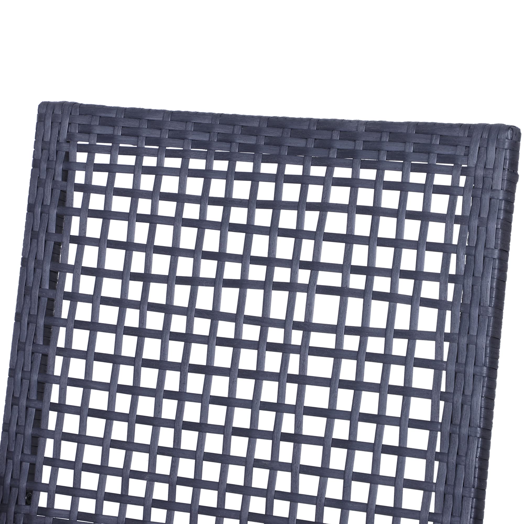 Outsunny 3pcs Patio Bar Set with Soft Cushion, Rattan Wicker Outdoor Furniture Set for Backyards, Lawn, Deck, Poolside