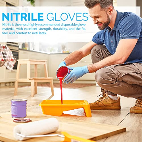UniGroup Care [100 Pcs] Nitrile Gloves - Powder & Latex Free Disposable Exam Gloves - Medical and Food Grade - 3 Mil - Touch Sensitive - Medium