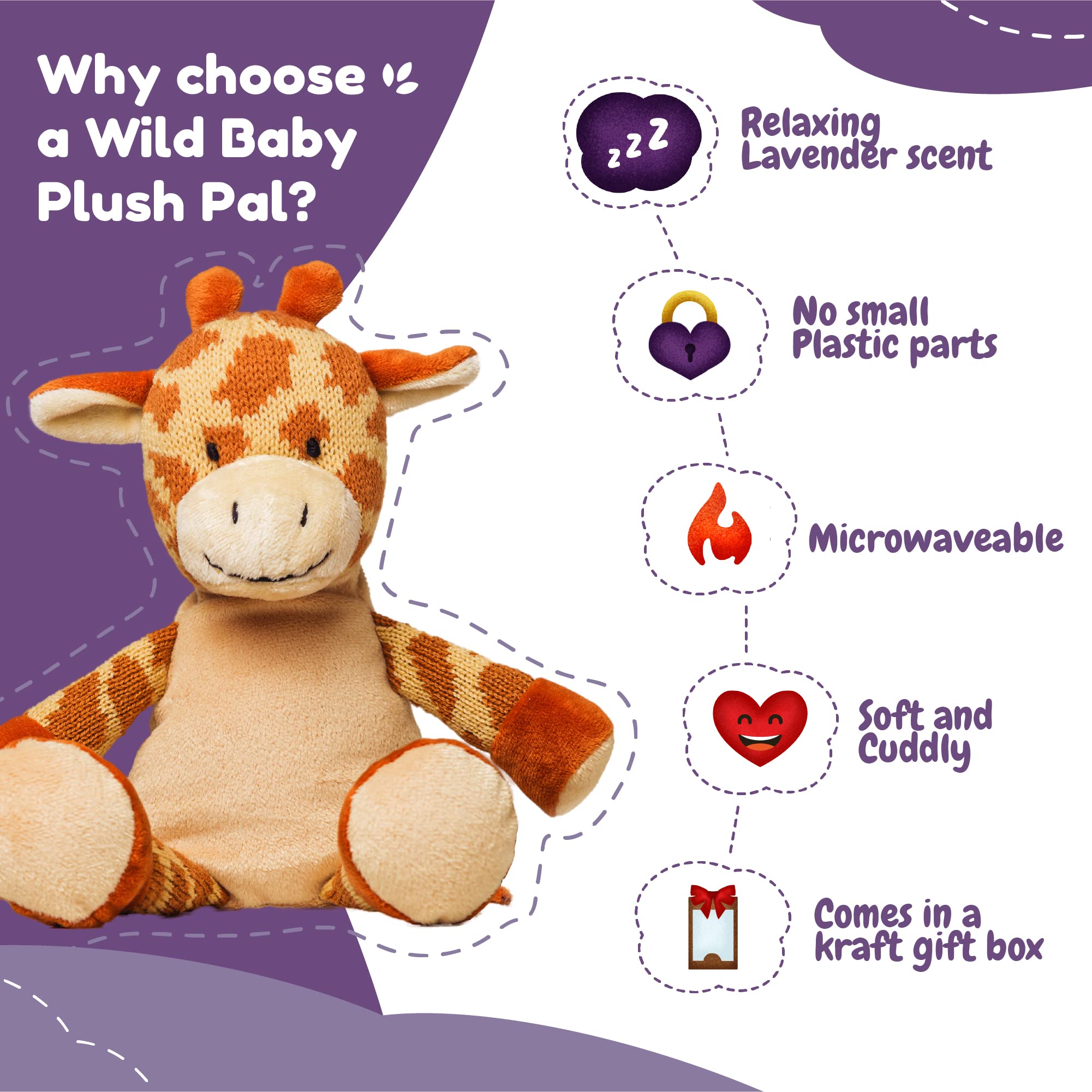 WILD BABY Lion Stuffed Animals, Warmie for Kids, 12 Inch, Microwavable, Heatable Clay Beads, Squishmallow Plush Pal with Dried Lavender Aromatherapy, Soft & Cuddly, Kids Gifts Box Ready