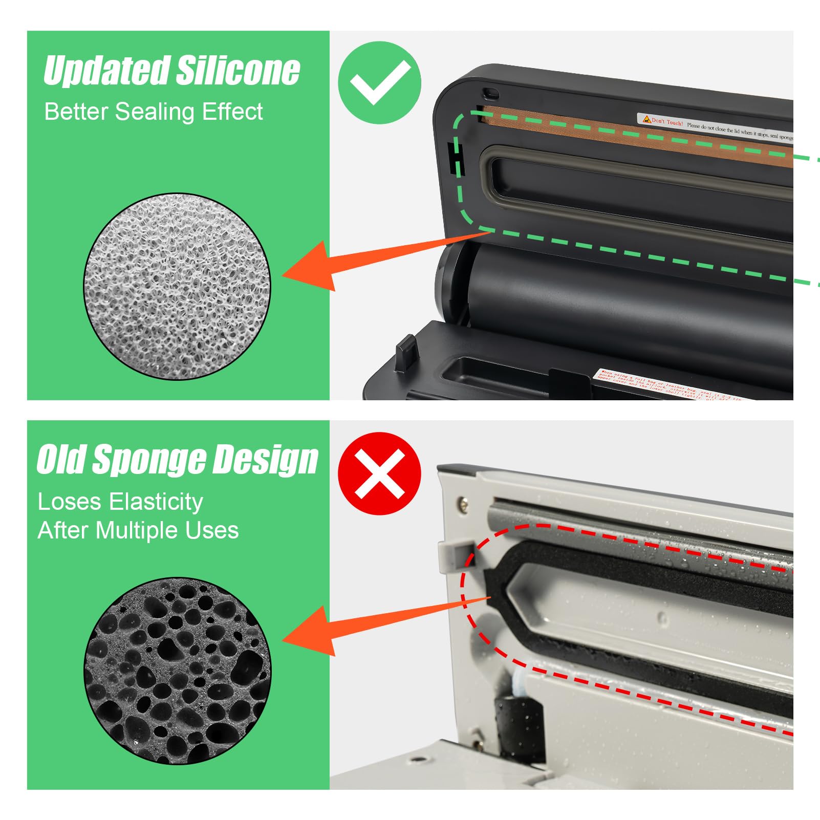 Cordless Vacuum Sealer Machine, Rechargeable Vacuum Sealer for Dry/Moist Food, Build in Cutter and Bag Storage, With External Suction Hose, 1 Pack Vacuum Sealer Roll (Silver and White)