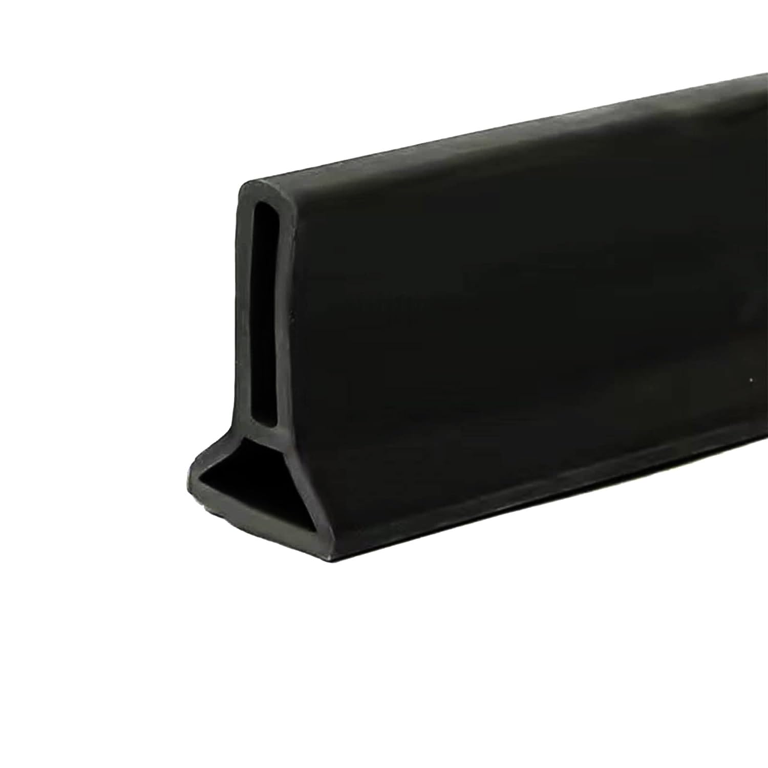 LXBche 1m 2m 3m Foldable Water Bath Shower Curved Groove Barrier Sink Retention System Stop Flow Floor Baths Strip for Bathroom Kitchen (Color : Black, Style : 1M)