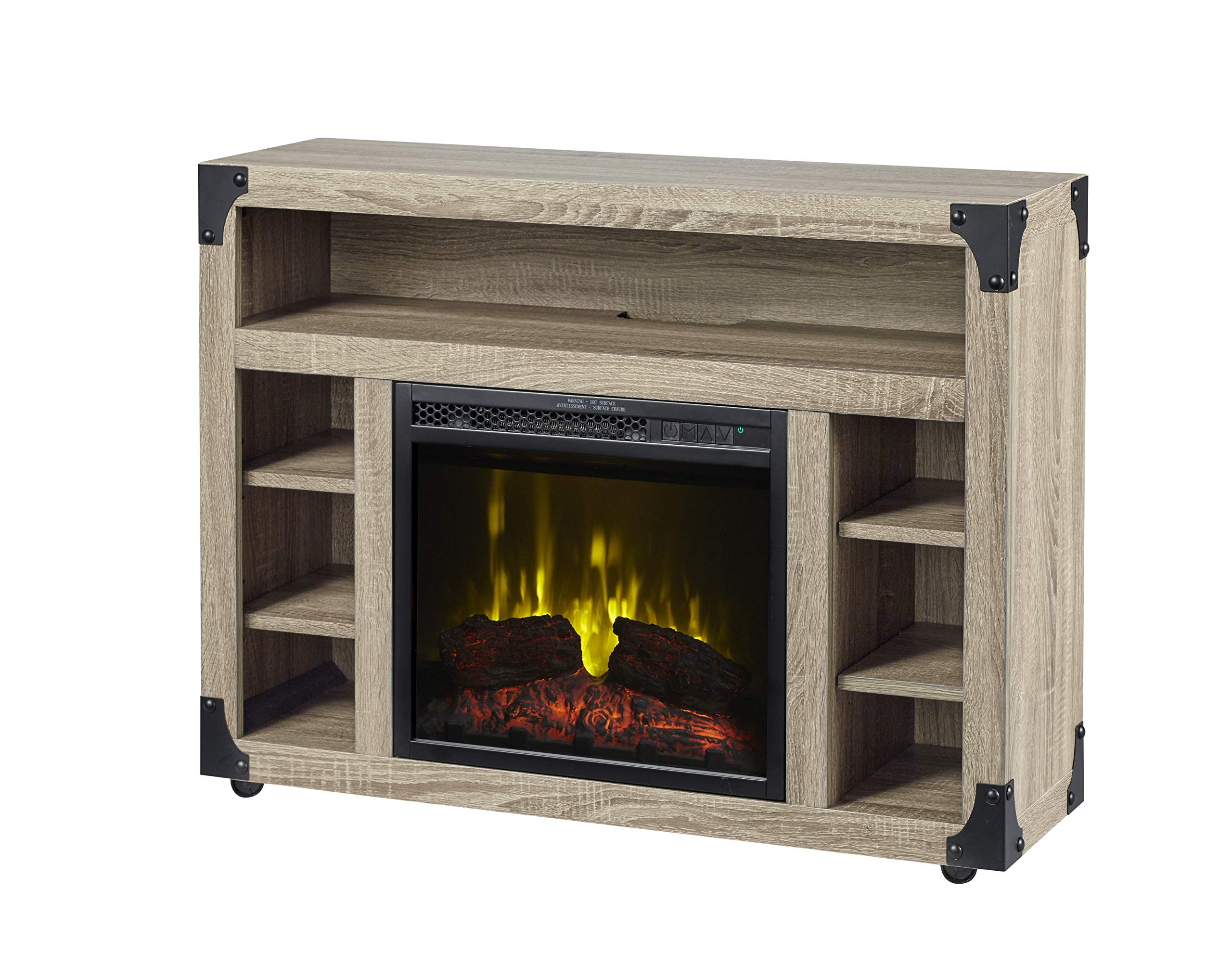 Dimplex Chelsea TV Stand with 18" Electric Fireplace (Model: C3P18LJ-2086DO), 120V, 1500W, 12.5 Amps, Distressed Oak