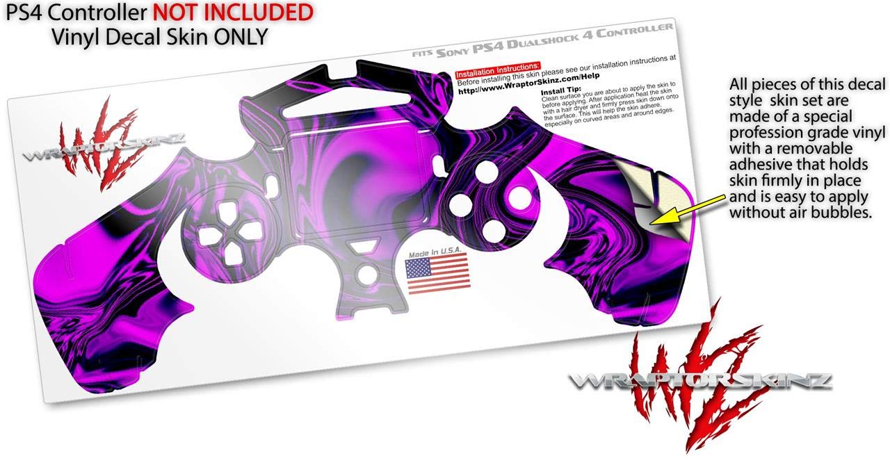 WraptorSkinz Vinyl Decal Skin Compatible with Sony PS4 Controller PlayStation 4 Original Slim and Pro Liquid Metal Chrome Purple (Controller NOT Included)