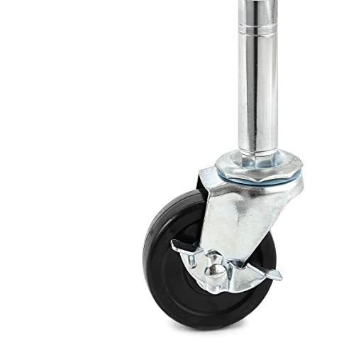 HSS Wire Shelving 3" Wheel Casters 3/8" Bolt Size, 4-Pack, Capacity 500 lbs
