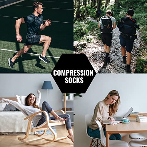 hello momoya Compression Socks for Women Men Knee High Support Socks 8 Pairs for Nurses, Running, Flying, Athletic