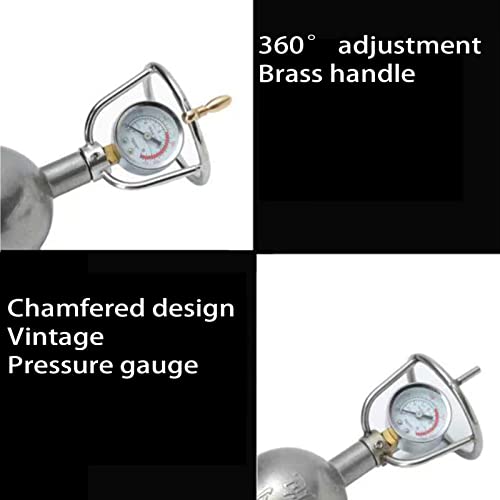 HATALK 2023New Hand Popcorn Machine Home,Mini Hand Cranked Popcorn Machine,304 Stainless Steel Food Grain Amplifier,Retro,Hand Crank, Heating Slow Boost with Pressure Gauge Suitable