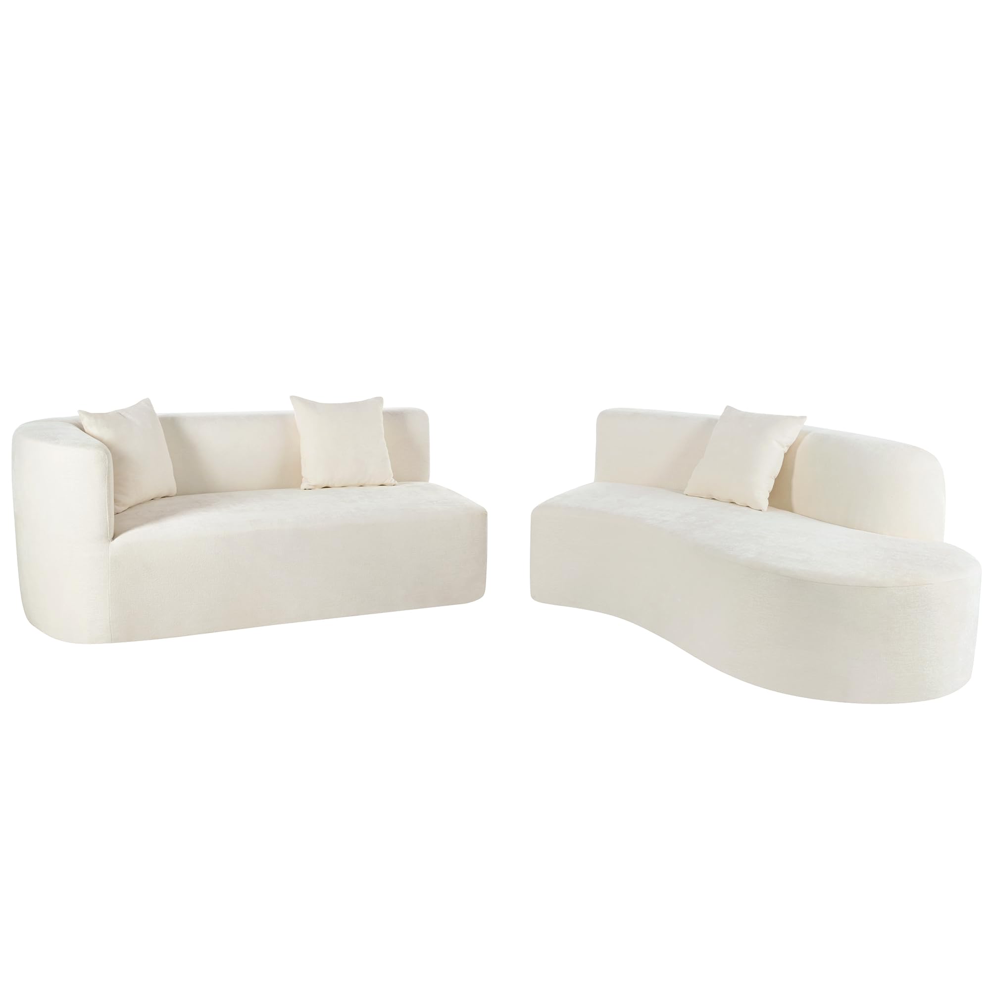 LUSPAZ 125.8" Oversize Large Modular Sectional Sofa with 3 Pillows, Modern 2 Piece Couch for Living Room,Beige