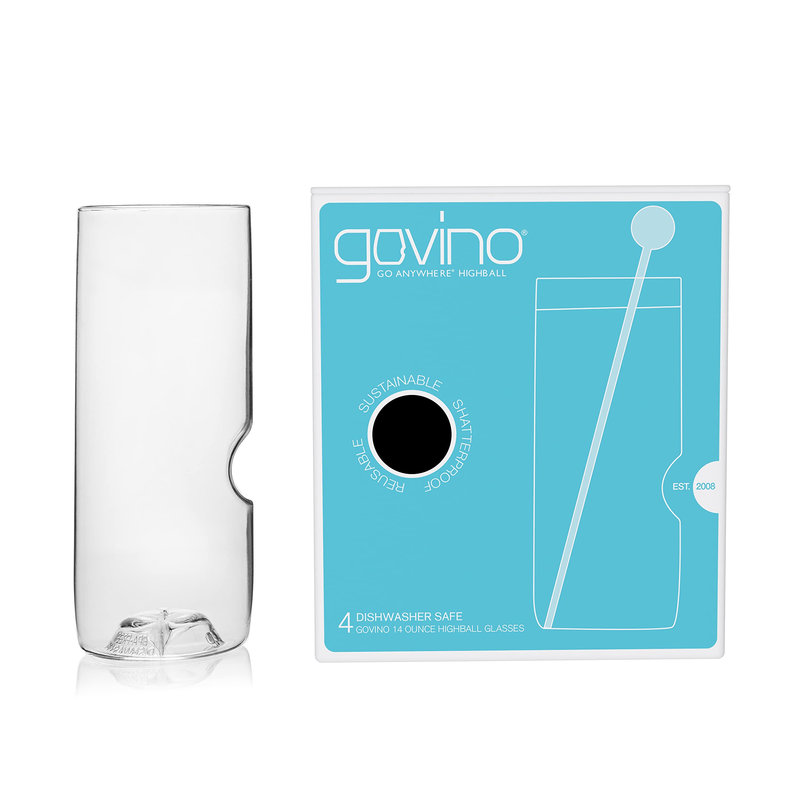 govino 14-oz Dishwasher Safe Highball Glasses (Set of 4).