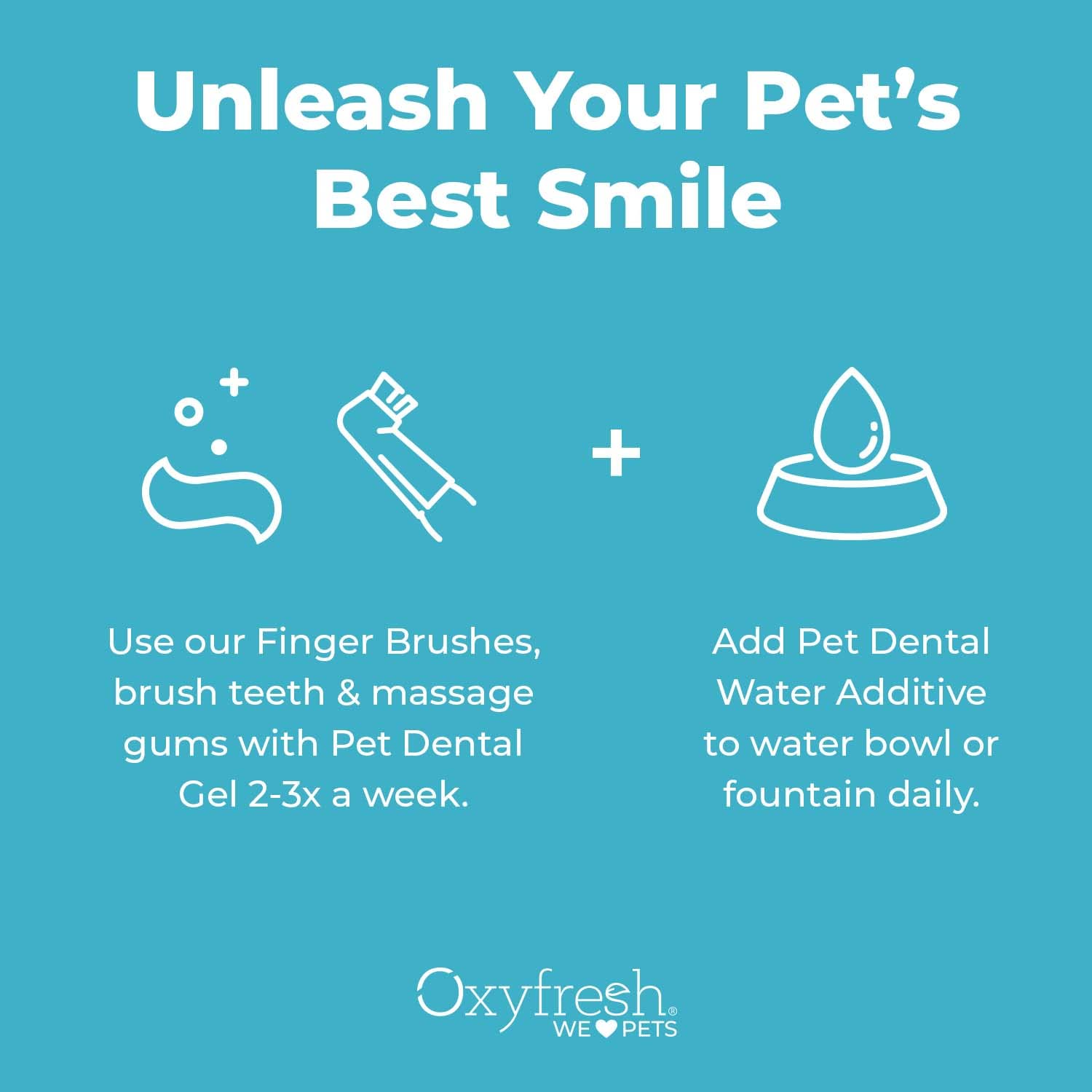 Oxyfresh Premium Pet Dental Kit for Dogs & Cats β Easy Solution for Pet Fresh Breath, Clean Teeth, Control Plaque & Tartar β Vet Formulated Pet Toothpaste 1oz + Water Additive 3oz + 3 LG Brushes Kit