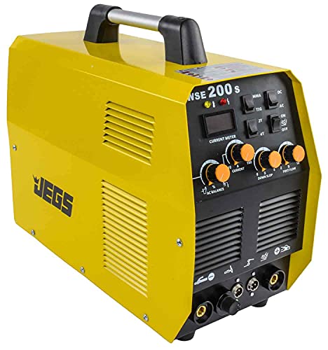 JEGS TIG & MMA 200 | 120V or 220V Power | Duty Cycle: 60% @ 180A @ 230V | Includes Foot Pedal, TIG Welding Torch, Arc Welding Electrode Holder, Ground Clamp, & Regulator | Simple Controls & Operation