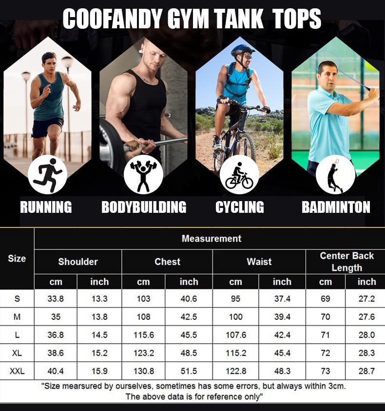 COOFANDY Men's 3 Pack Workout Tank Tops Gym Bodybuilding Shirts Sleeveless Muscle T Shirts