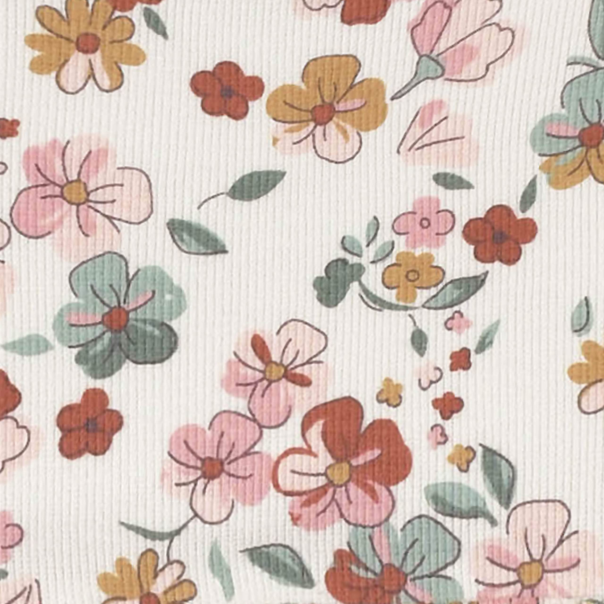 Gerber Baby Girls' Toddler 2-Pack Long Sleeve Dresses, Vanilla & Green Floral, 2T