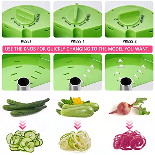Handheld Spiralizer 3 in 1 Vegetable Slicer, Veggie Spiral Cutter Zucchini Spaghetti Maker Adjustable Spiral Slicer for Low Carb Vegan Meals