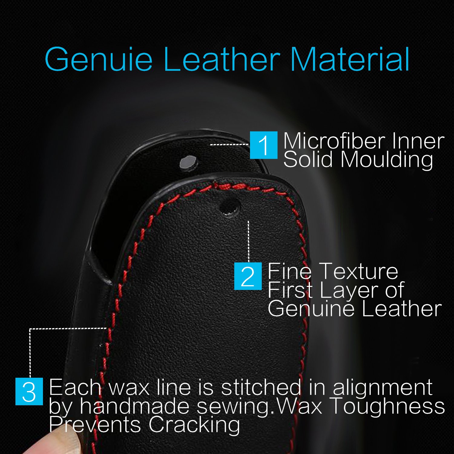 Compatible with Kia Sedona 6 Buttons Leather Case Smart Key Fob Cover Keyless Remote Holder Protecter