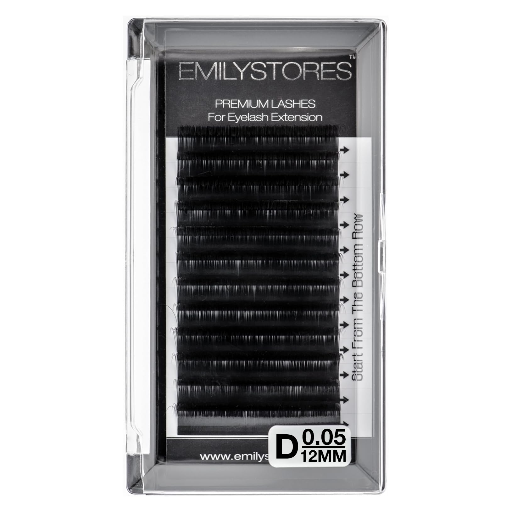 EMILYSTORES Eyelash Extension 0.05mm Thickness D Curl Length 12mm Individual Rapid Blooming Volume Eyelash For Easy Fan Lash Extensions, Flower Lashes, Self Fanning Eyelashes, (0.05,D,12mm)