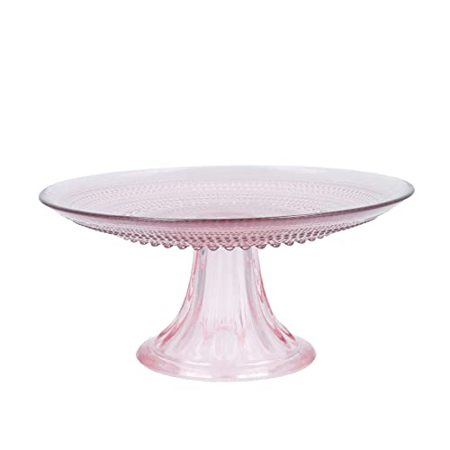 Fortessa Jupiter Vintage Glassware Collection, 1 Count (Pack of 1), Pink,JUPPK.CAKE.08