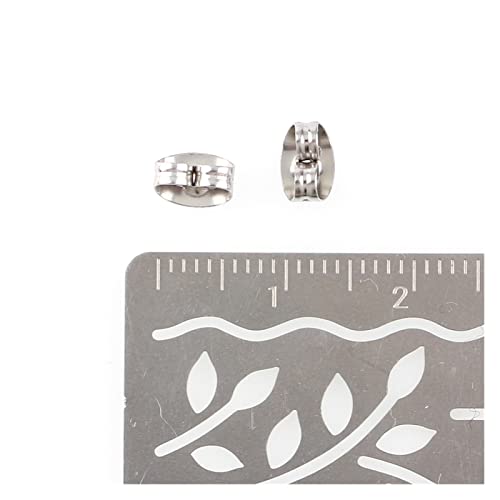 Earring Backs Locking 100pc 4x6mm Stainless Steel Ear Nut Clutch Earring Stoppers Post Stud Earrings Backs DIY Jewelry Findings Hypoallergenic Secure