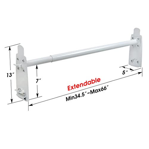 Roof Ladder Rack for Van 3 Bars White Heavy Duty Rain Gutter Mount - 750 Lbs Capacity - Compatible with Chevy Express, GMC Savana, Ford E150 250 350