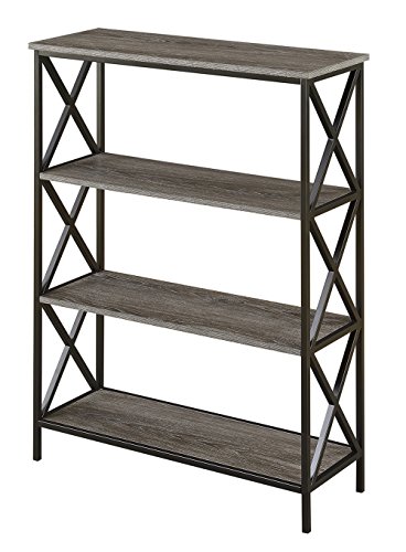 Convenience Concepts Tucson 4 Tier Bookcase, Weathered Gray
