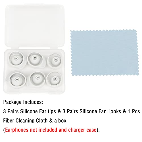 Silicone Earbud Tips Earhooks Kit for Galaxy Buds Headphone Replacement Wingtip Ear Tips Compatible with Samsung Galaxy Buds SM-R170 Headphone,S M L (6 Pairs)
