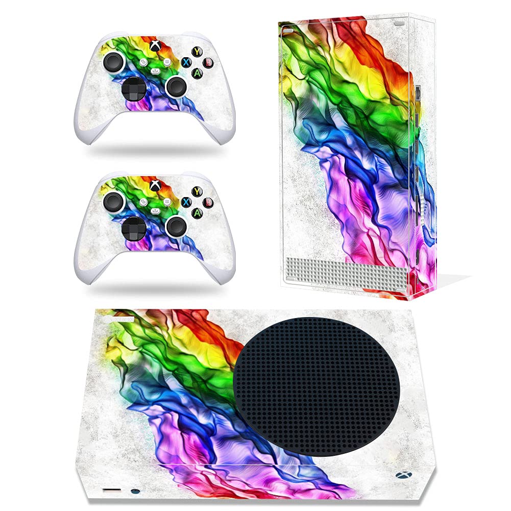 FOTTCZ Vinyl Skin for Xbox Series S Console and Controllers, Sticker Decal Protect Xbox Series S Devices - Rainbow Band