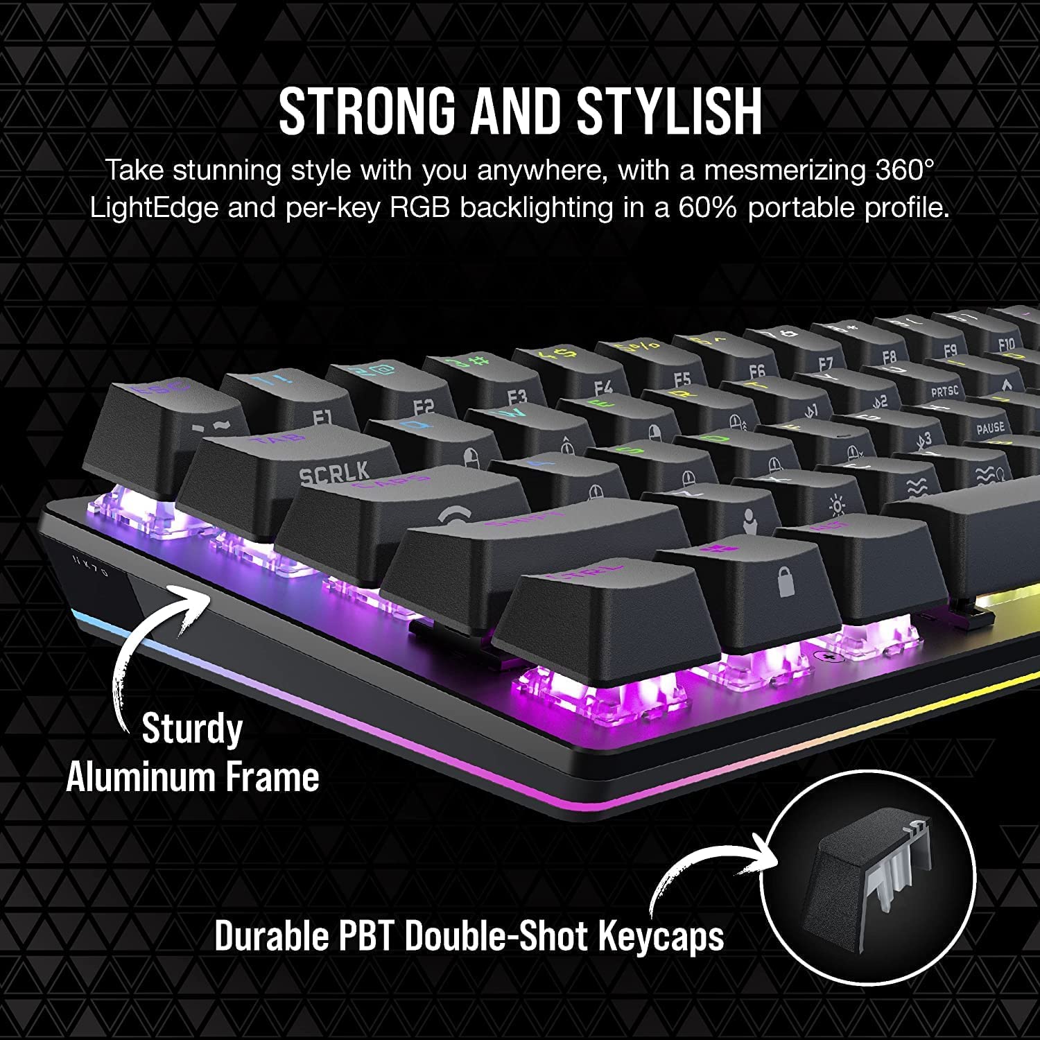Corsair K70 PRO MINI WIRELESS 60% (CH-9189014-NA) Mechanical CHERRY MX Speed Switch Keyboard with RGB Backlighting - Black (Renewed)