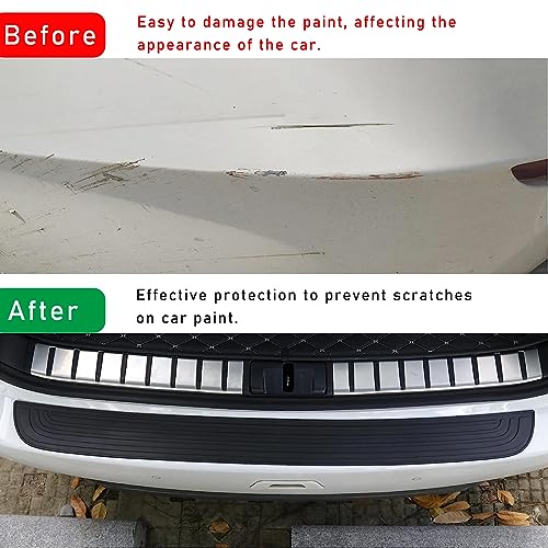 Kewucn Car Rear Bumper Protector Guard, Auto Scratch-Resistant Rubber Trunk Door Entry Guard Accessory, Universal Non-Slip Vehicle Trunk Door Sill Protector for Most SUV (41"×3.5", Black)