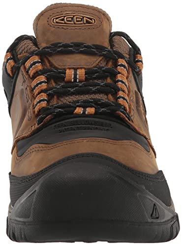 KEEN Men's Ridge Flex Low Height Waterproof Hiking Boots, Bison/Golden Brown, 13 Wide