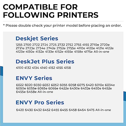 Penguin 67XL Ink Cartridge for HP Printers High Yield Work with HP 67 XL Deskjet 2755 2700 4155 2752 2723e 4133e Deskjet Plus 4152 Envy 6055 6052 Envy Pro 6458 Printer 1 Black and 1 Color Combo Pack