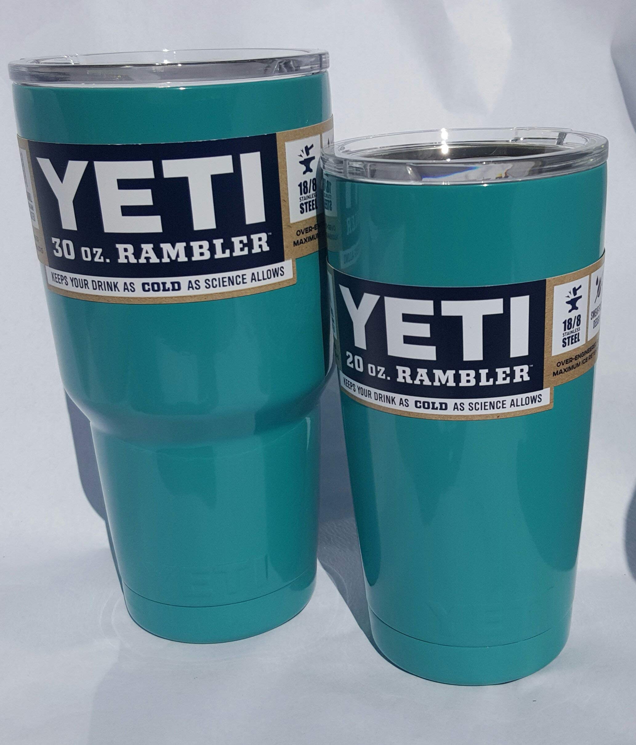 YETI Rambler Tumbler, Stainless Steel, with Lid, Custom Colors (Turquoise) (20 Ounce)