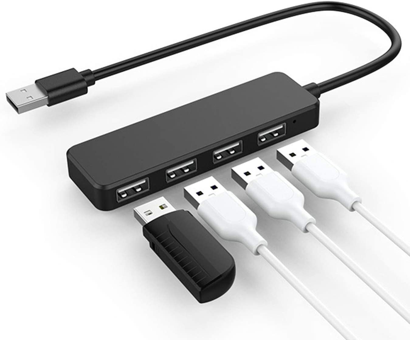 NAERSI® USB 2.0 Hub 4-Port Ultra Slim Portable USB Splitter for iMac Pro,MacBook Air,Mac Mini/Pro,Surface Pro,Notebook PC,Laptop,USB Flash Drives,and More