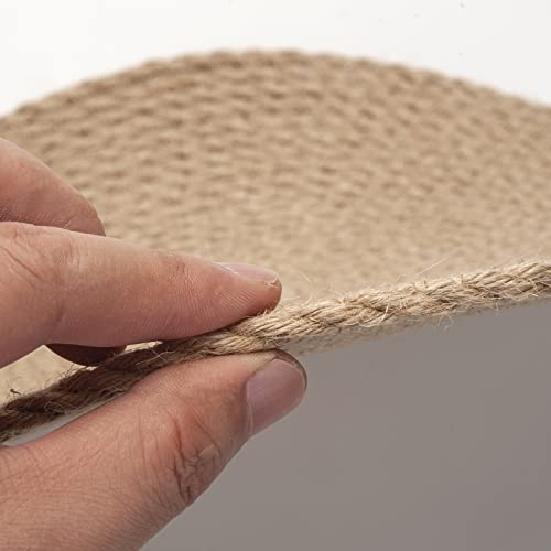 Round Jute Placemats, Woven Braided Place Mats, Natural Farmhouse Table Placemats for Dining Table, 11.8 inch