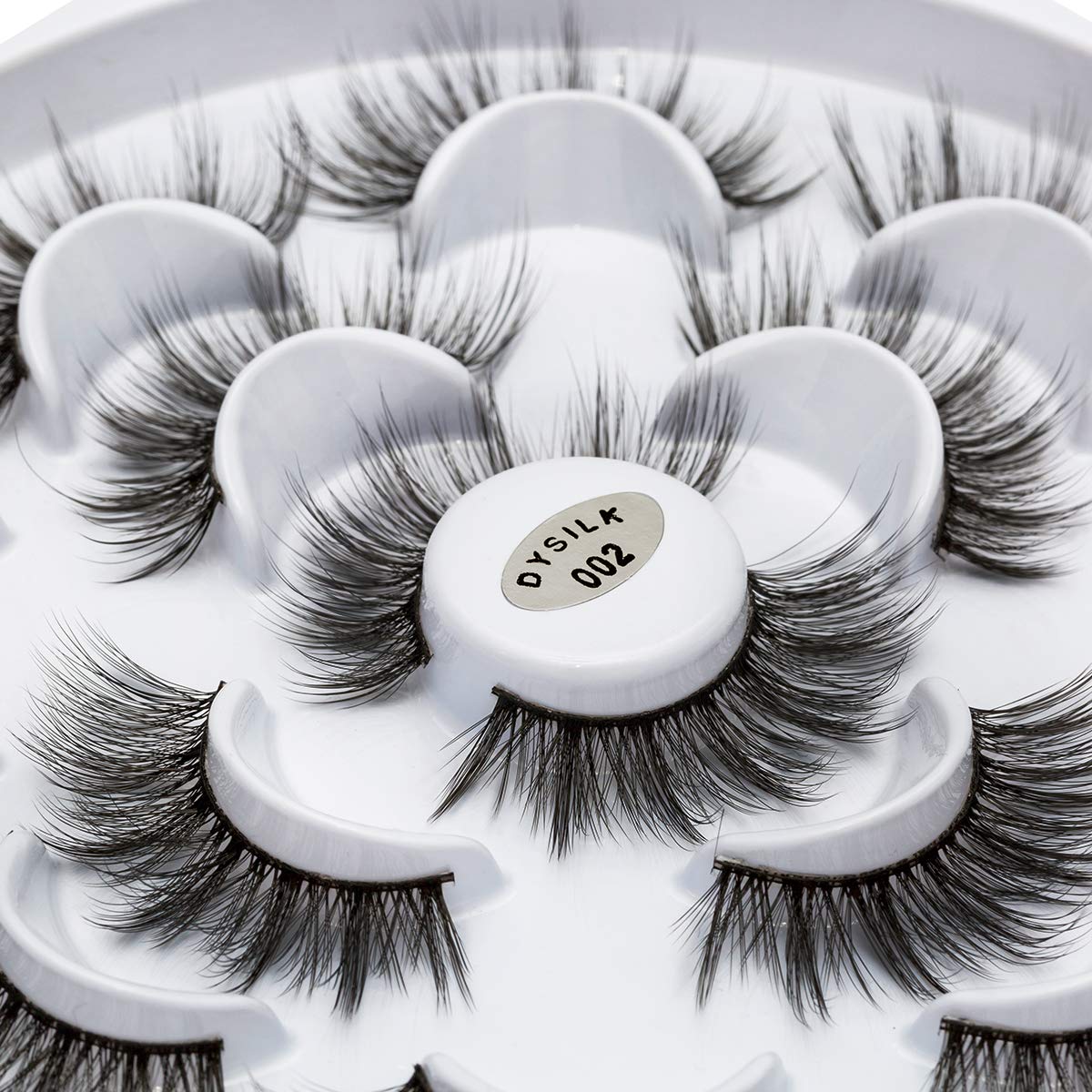 DYSILK Mink Lashes Fake Eyelashes - Wispy Lashes 7 Pairs Faux Mink Eyelashes 6D Lashes Natural Look PestaƱas Postizas Wispy Eyelashes Fluffy Lashes Reusable Dramatic Lashes |002