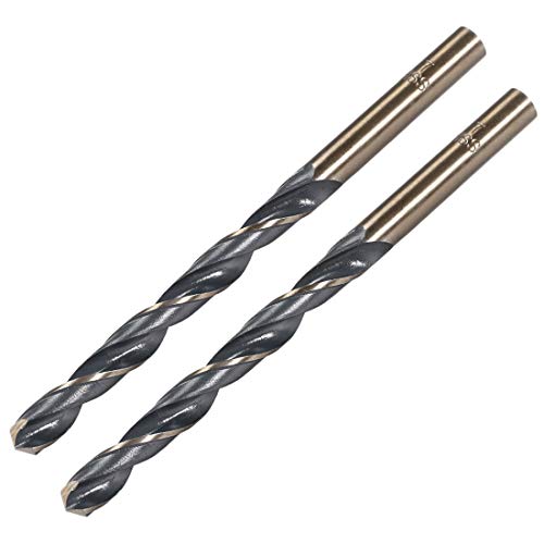 uxcell Straight Shank Twist Drill Bits 7mm High Speed Steel 4341 with 7mm Shank 2 Pcs for Stainless Steel Alloy Metal Plastic Wood