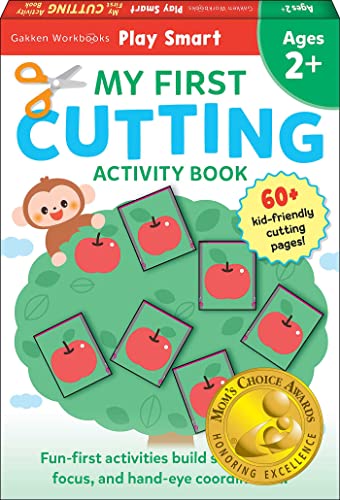 Play Smart My First Cutting Book 2+: Preschool Activity Workbook With 70+ Stickers for Children With Small Hands Ages 2, 3, 4: Basic Scissor Skills (Momâs Choice Award Winner)