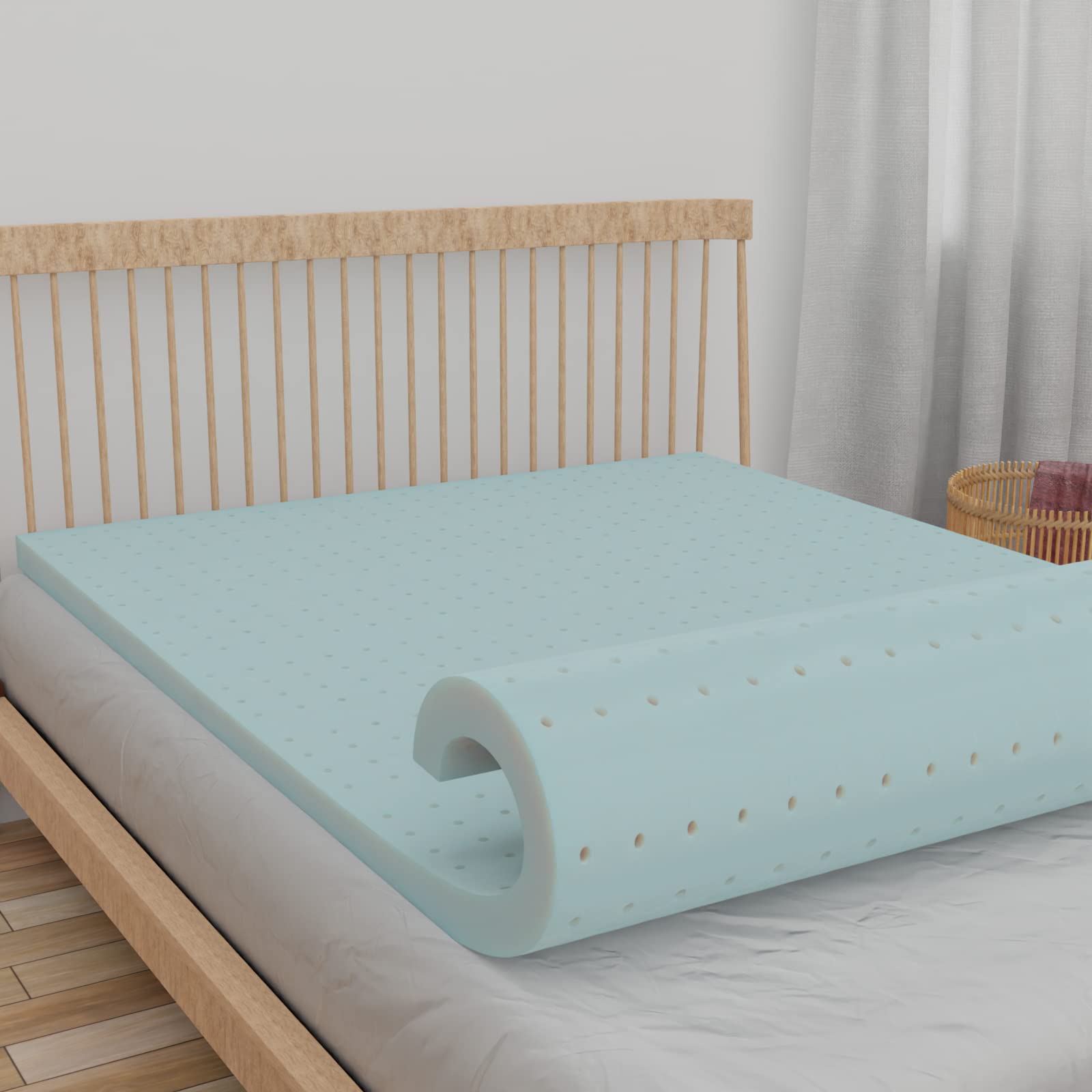 Memory Foam Mattress Topper with Cover 1.5 inch Twin Size - Ergonomic Bed pad Mattrress Support Back Pain Relief