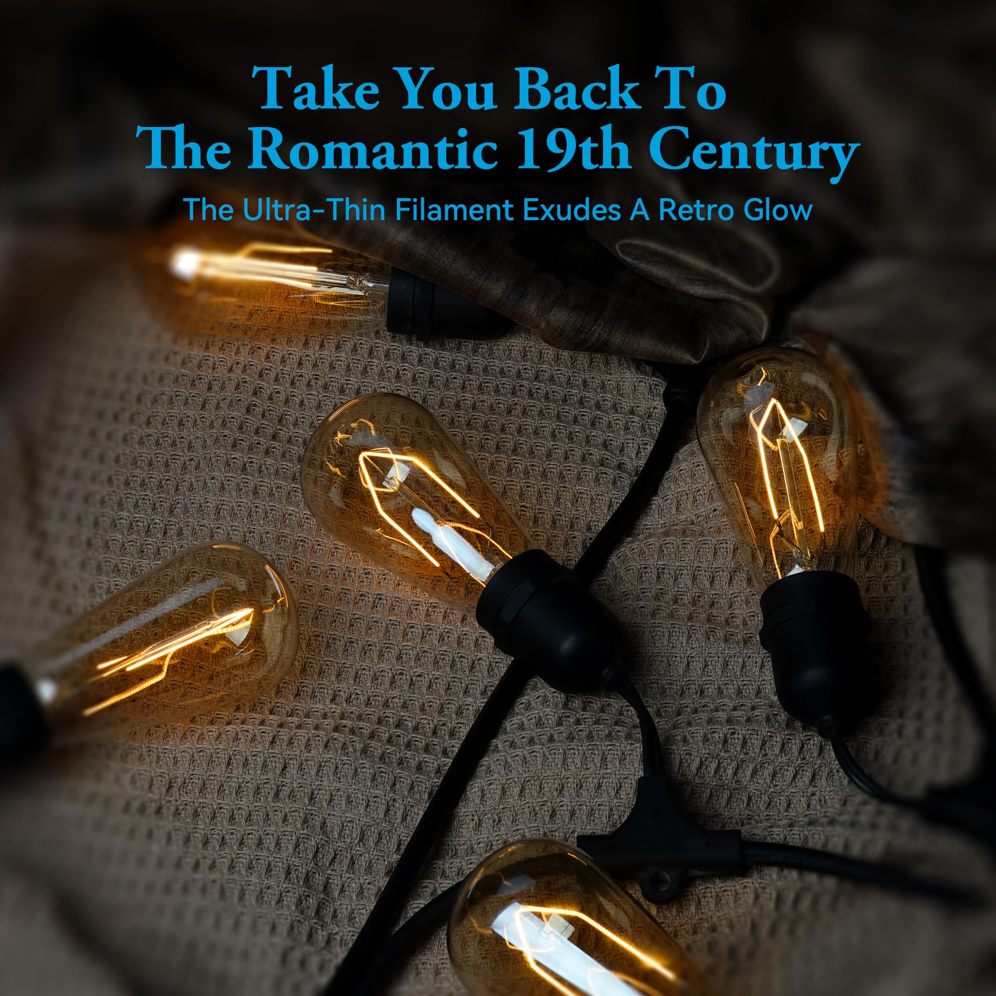 LED Edison Bulb Equal 25w Vintage Amber Light Bulbs 2000K Soft Yellow Light LED Bulbs, Super-Thin Spiral Filament Incandescent Warm Light Amber Bulbs, Dimmable E26 Base Night Light Bulbs 4W, 3 Pack
