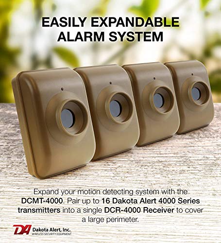 Dakota Alert Long Range Wireless Driveway Motion Detector - DCMA-4000 One Mile Alarm System - Passive Infrared Driveway Alarm Transmitter & Receiver - Outdoor Motion Sensor & Alarms