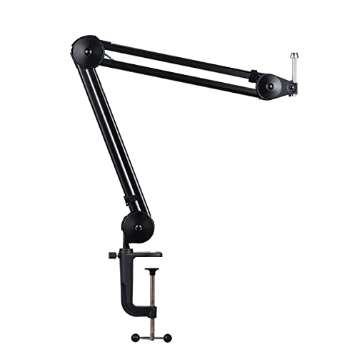 DISINO Microphone Boom Arm Stand Heavy Duty Adjustable Suspension Scissor & Spring Built-in Mic Stand For Blue Yeti Snowball Microphone & Blue Yeti Nano