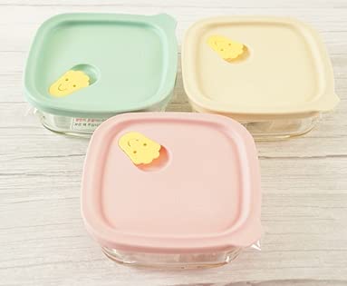 Lock&Lock Oven GLass Cooked Rice Storage Container for Freezer pastel color Set of 3