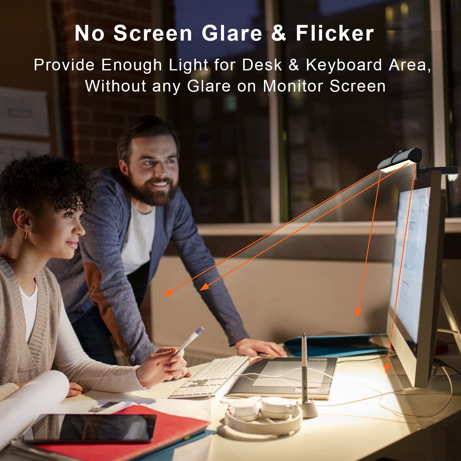 Computer Monitor Light, Screen Light Bar e-Reading LED Task Lamp with No Glare on Screen, USB Powered Monitor Lamps for Office/Home/Gaming/Desk