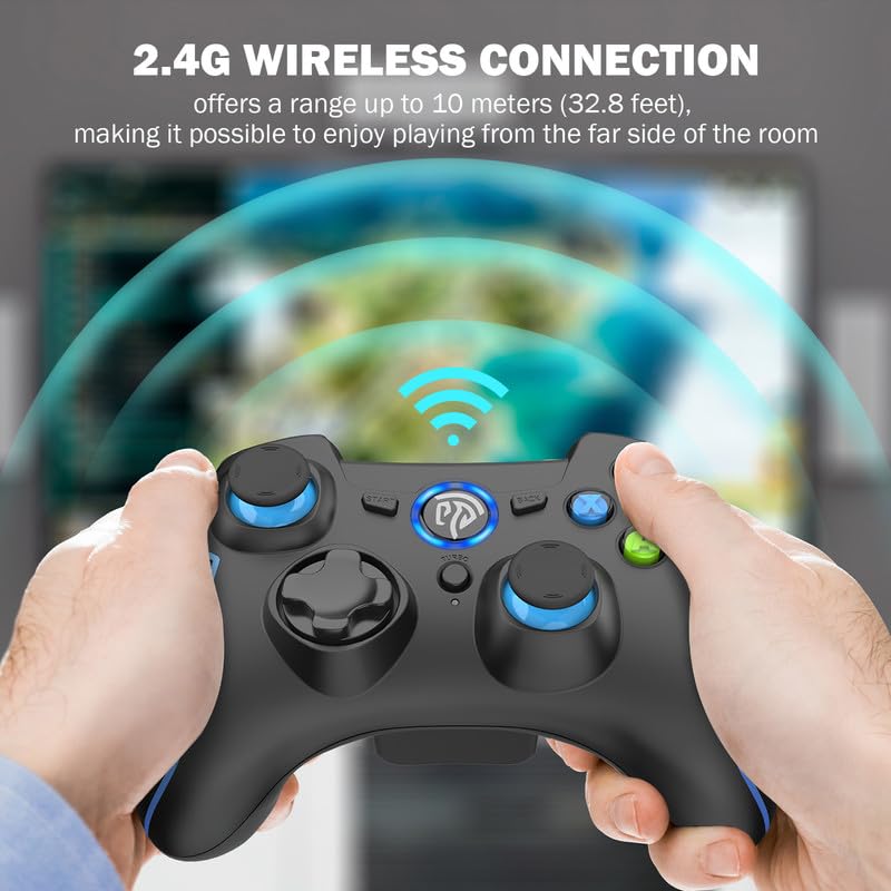 EasySMX 9013 Wireless Controller for PC, PS3, Android TV Box, Windows 8/9/10/11, Steam Controller, Plug and Play Gaming Gamepad with Sensitive Joysticks/Trigger, Dual Vibration, Mandos PC Inalambrico