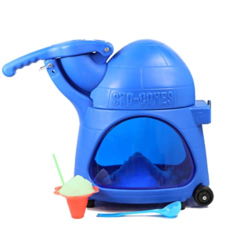 Paragon - Manufactured Fun Cooler Snow Cone Machine for Professional Concessionaires Requiring Commercial Heavy Duty Snow Cone Equipment 1/3 Horse Power 792 Watts, Blue, (6133410)
