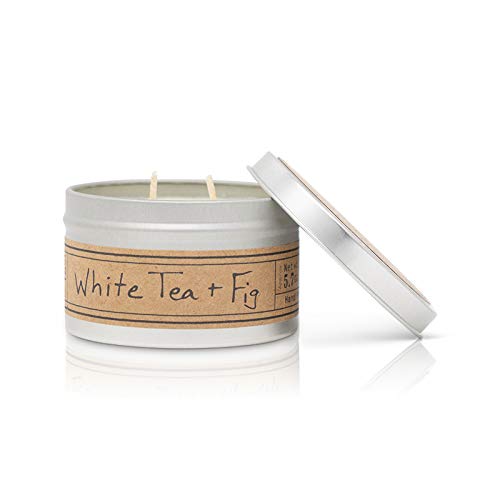 Seventh Avenue Apothecary Premium Scented 100% Soy Candle - White Tea + Fig - 5.7 oz. net. wt. Travel Tin Candle - Long Lasting 35+ Hour Burn Time - Travel and Gifting - Hand Poured in The USA
