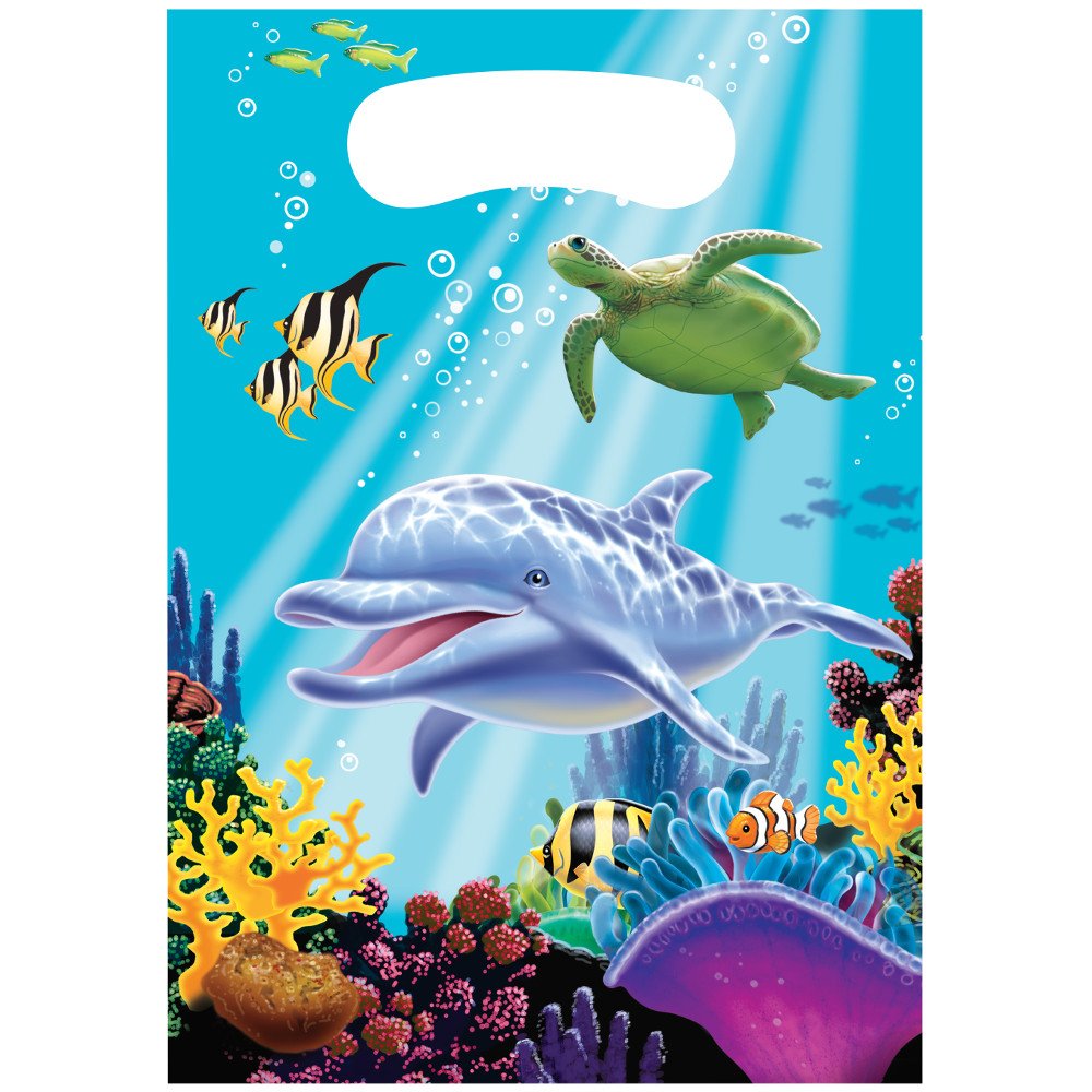 Creative Converting 85325 Ocean Party 8 Count Party Favor Loot Bags , Multicolor