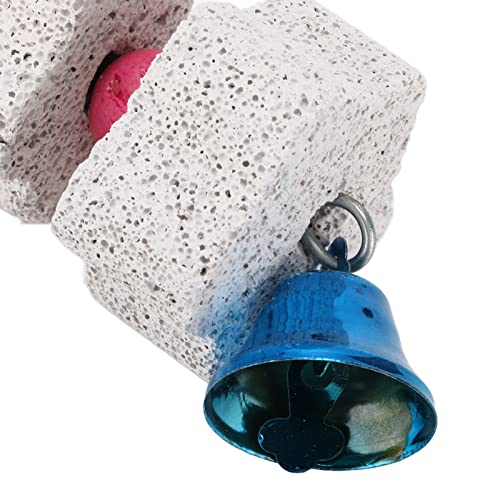Parrot Beak Grinding Stone Chewing Toys Bird Teeth Lava Block Calcium Supplement Food Hanging String Toy for Budgies Parakeet ockatiel Hamster Rat