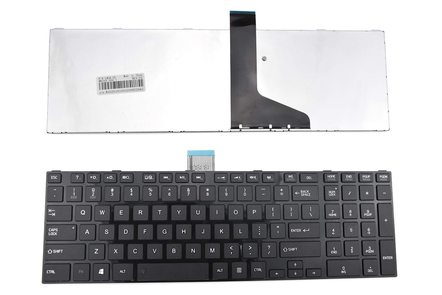 E-ZeeGaa Replacement Keyboard with Frame for Toshiba Satellite L850 L850D L855 L855D L875D C850 C855 C855D Series Black US Layout