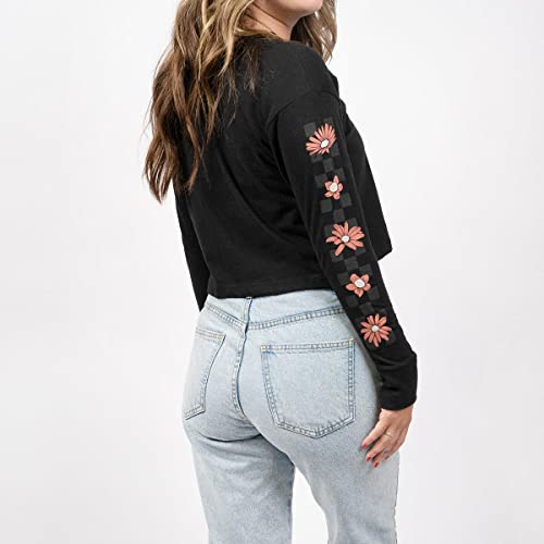 FASTHOUSE Women's Serene LS Crop Tee (Black, Small)