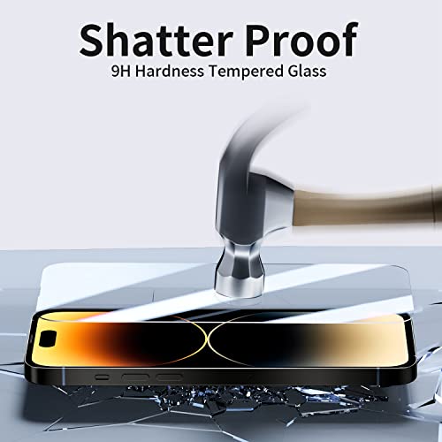 HAYZON [3+3 Pack] iPhone 14 Pro Max (ONLY) Screen Protector with Camera Lens Protector, Sensor Protection, Dynamic Island Compatible, Case Friendly Tempered Glass [9H Hardness] - 6.7 inch